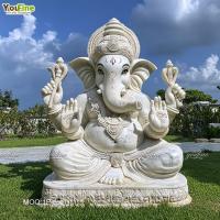 China Life Size Outdoor Garden Decor Indian Art Ganpati Marble Statue for sale