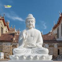 China Life Size Outdoor Garden Decor Polished Marble Buddha Statue for sale