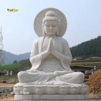 China Life Size Outdoor Garden Decor Polished Marble Buddha Statue for sale