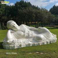 China Outdoor Park Decor Reclining Larhe Marble Buddha Statue for sale