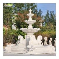 China Garden Hand Carved Outdoor Prices of Marble Lion Fountains for sale
