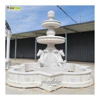 China Garden Hand Carved Outdoor Prices of Marble Lion Fountains for sale