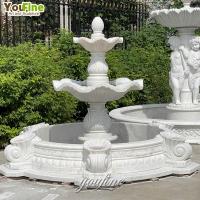 China Simple Garden Ornament Marble Decor 2 Tier Fountain for sale
