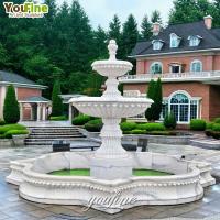 China Simple Garden Ornament Marble Decor 2 Tier Fountain for sale