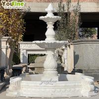 China Simple Garden Ornament Marble Decor 2 Tier Fountain for sale