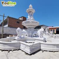 China Outdoor Garden Decor Large Stone Marble Lionhead Fountains Statue for Sale for sale