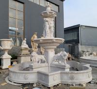 China Outdoor Garden Decor Large Stone Marble Lionhead Fountains Statue for Sale for sale