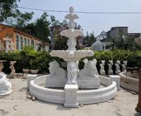 China Outdoor Garden Decor Large Stone Marble Lionhead Fountains Statue for Sale for sale