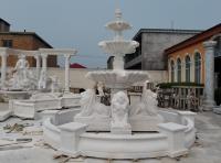 China Outdoor Garden Decor Large Stone Marble Lionhead Fountains Statue for Sale for sale