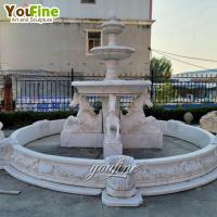 China Hand Carved Natural Stone White Marble Horse Fountain Outdoor Garden for Sale for sale