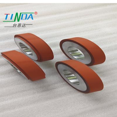 China Stainless Steel Core Slicone Rubber Roller Wheel with Smooth Surface for sale