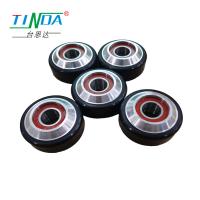 China Customized Aluminum Core Rubber Roller Wheel with Polyurethane Surface for sale