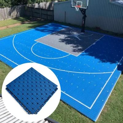 China Outdoor PP Noise Reduction Modular Sport Tiles 250x250x16mm for 3x3 Backyard Basketball Court with 55% Shock Absorption for sale