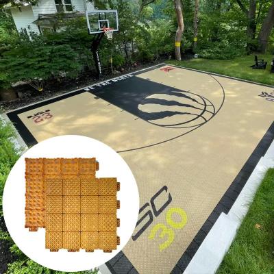 China Polypropylene Interlocking Court Tiles 340x340x18.1mm with 36% Shock Absorption and FIBA 3X3 Certification for sale