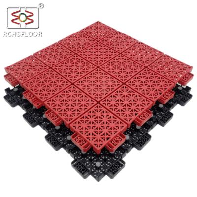 China Custom PP Outdoor Sports Tiles 34x34x1.81cm with 32% Shock Absorption for Basketball Courts for sale