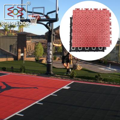 China 1.8cm Basketball Court Interlocking Tiles Polypropylene Floor Tiles for sale