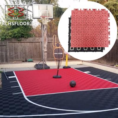 China RCHSFLOOR S600 Interlocking PP Basketball Court Tiles 34x34x1.8cm Waterproof Outdoor for sale