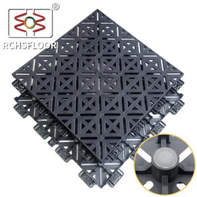 China 1.61cm Interlocking Polypropylene Basketball Court Tiles 30.48x30.48cm with CE RoHS Certification for sale