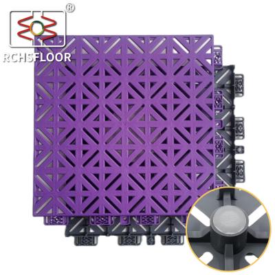 China Interlocking Basketball Court Tiles 1.61cm Thickness 30.48x30.48cm Anti-Slip Surface CE RoSH Certified for sale