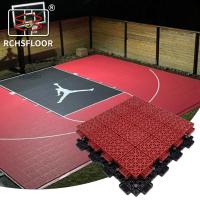 China 34x34cm Outdoor Basketball Court Mat Slip Resistant PP Interlocking Tiles 1.81cm for sale