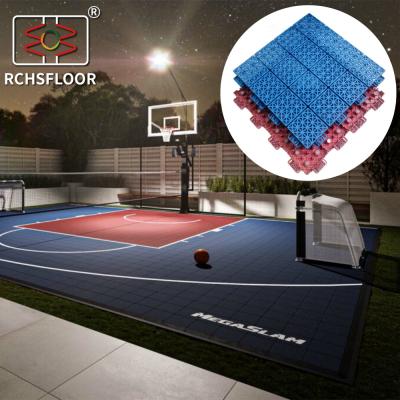 China UV Resistant Outdoor Sports Floor Tiles 34x34x1.81cm with 32% Shock Absorption and 5-Year Warranty for sale