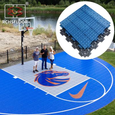 China 410g Outdoor Court Tiles PP Tiles for Basketball Court 34x34cm for sale