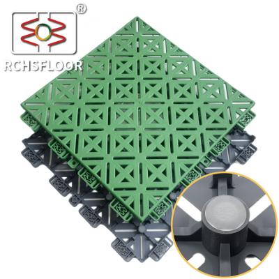 China Interlocking Basketball Court Tiles 30.48x30.48cm PP Sports Flooring 1.61cm for sale