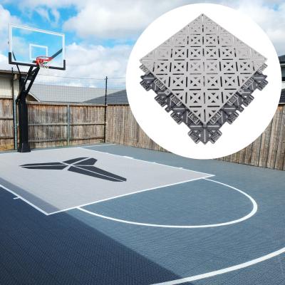China 1.61cm Thick Polypropylene Interlocking Basketball Court Tiles 30.48×30.48cm CE RoSH Certified for sale