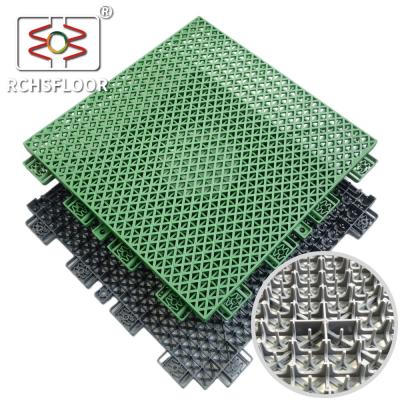 China 34×34×1.81cm Interlocking Basketball Court Tiles - 315g Polypropylene Sports Flooring with CE/RoHS Certification for sale