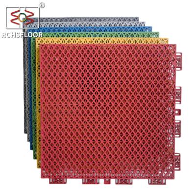 China 34x34cm Interlocking PP Sports Floor Tiles - 315g Each, CE & RoHS Certified for Basketball & Badminton Courts for sale