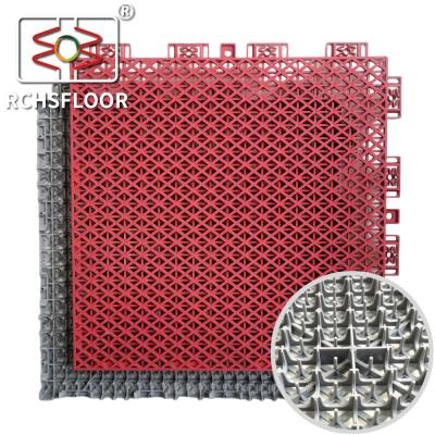China 34×34×1.81cm Polypropylene Interlocking Basketball Court Tiles - Multi-Sport Flooring with CE & RoHS Certification for sale