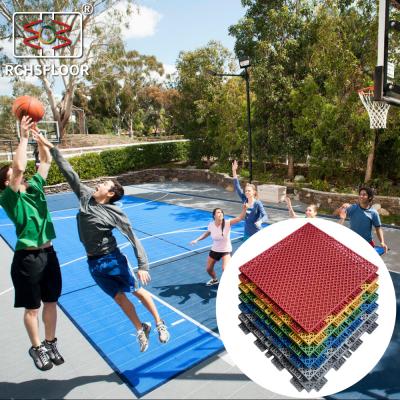 China Interlocking PP Sports Flooring Tiles 34×34×1.81cm 315g for Basketball Volleyball Courts for sale