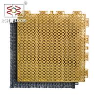 China Yellow PP Interlocking Sports Tiles 34×34×1.81cm for Basketball Courts and Multi-Sport Applications for sale