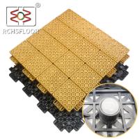China PP Polypropylene Interlocking Floor Tiles 30.48cm Sports Court Blue Green Yellow for sale
