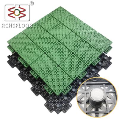 China T-RGS 340x340mm Interlocking Sports Flooring Tiles - 414g Weight with 10-Year Warranty for Outdoor Courts for sale