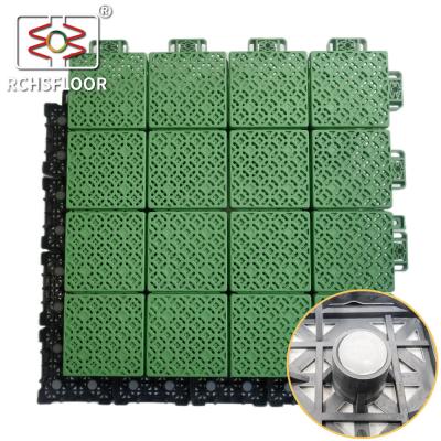 China Red Polypropylene Interlocking Basketball Court Tiles 30.48cm x 30.48cm 295g Carton Pack for sale