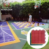 China PP Interlocking Basketball Court Tiles 30.48cm Non Slip Yellow Sports Flooring for sale