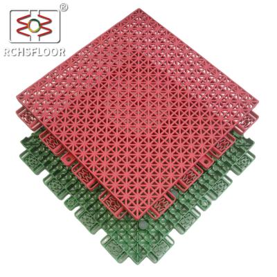 China 30% Shock Absorbent Backyard Court Tiles 25×25×1.27cm Outdoor Sports Flooring with CE RoSH Certification for sale