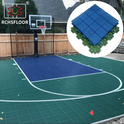 China RCHS T-RGS Modular Sport Tiles - 340×340×18.1mm PP Interlocking Flooring with 10-Year Warranty for sale