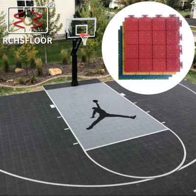China 18.1mm Interlocking Sport Floor Tiles 340×340mm with 10-Year Warranty for Volleyball Basketball Courts for sale