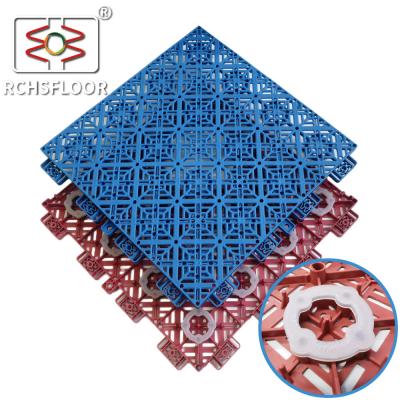 China RCHS S200 Interlocking Sports Floor Tiles 304.8mm × 304.8mm × 14.9mm PP Material with 8-Year Warranty for sale
