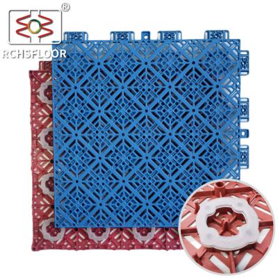China S200 Interlocking Sports Court Tiles 304.8mm × 304.8mm × 14.9mm 280g per Piece for Basketball Tennis Volleyball for sale