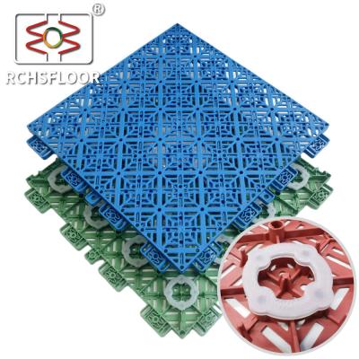 China S200 Polypropylene Interlocking Sports Floor Tiles 304.8mm × 304.8mm with 8-Year Warranty for sale