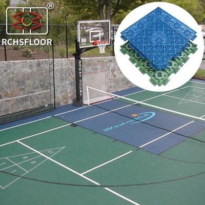 China S200 Interlocking Sports Floor Tiles 280g PP Material 304.8mm Size for Basketball Tennis Volleyball Courts for sale