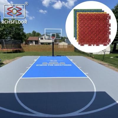 China S200 Outdoor Basketball Court Flooring Tiles 304.8mm x 304.8mm 280g with 8-Year Warranty for sale