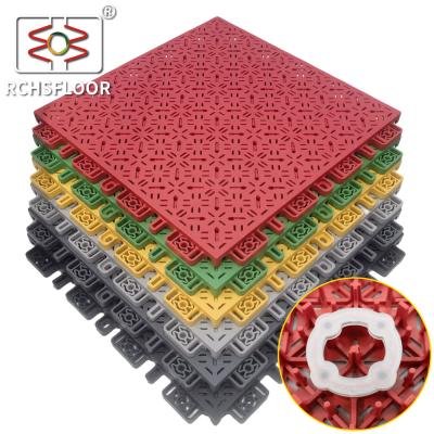 China 18mm PP Modular Sport Tiles S600 595g/Pc - 10-Year Warranty CE RoHS Certified Interlocking Flooring for sale