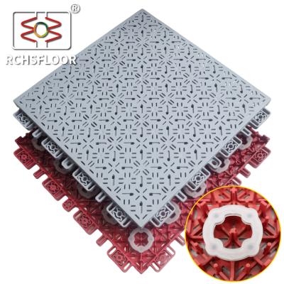 China PP Modular Sport Tiles 340x340x18mm Non Slip Outdoor Court Flooring S600 for sale