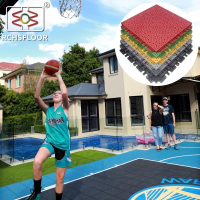 China S600 18mm Polypropylene Modular Sport Tiles - 340mm x 340mm Interlocking Court Flooring with 10-Year Warranty for sale