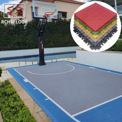 China S600 Modular Sport Tiles 340mm x 340mm x 18mm Polypropylene Basketball Court Flooring with 10-Year Warranty for sale