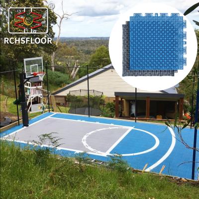 China Interlocking Backyard Court Tiles 25x25x1.27cm UV Resistant for Basketball Volleyball for sale
